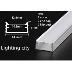 Jual U Channel Aluminium untuk Led Strip 1 meter - Model U, Silver ...
