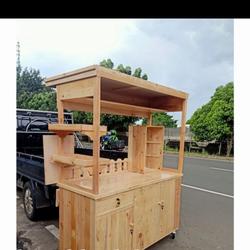 Jual booth portable /gerobak lipat bongkar pasang kayu jati belanda ...