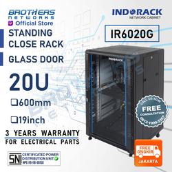 Jual IR6020G Indorack Close Rack 20U Depth 600mm Glass Door Rak Server ...