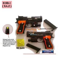 Jual Mainan pistol spring laser peluru bulat tembakan senjata kokang ...