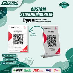 Jual Cetak Standing Display Akrilik Sign Holder Custom QRIS Promosi ...