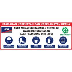 Jual SPANDUK BANNER WAJIB APD K3 SAFETY UKURAN 2X1 METER - merah hijau ...