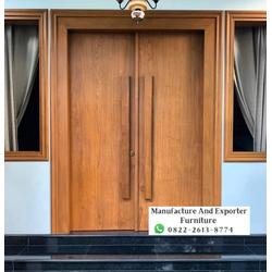 Jual pintu utama kayu jati variasi acitrap / kusen pintu kayu jati ...