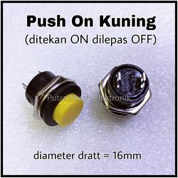 Jual PUSH BUTTON 16MM TOMBOL RESET PUSH ON SWITCH MOMENTARY ROUND BULAT ...