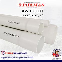 Jual Pipa PVC 1/2" - 3/4" - 1" inch AW Putih Pipamas perBatang 4Meter ...