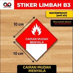 Jual Sticker LIMBAH B3 | CAIRAN MUDAH MENYALA - 10x10cm, VINYL - Kota ...