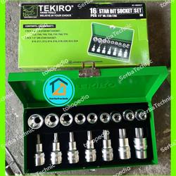 Promo TEKIRO STAR SOCKET DAN STAR SOCKET BIT SET (SM) 16 PCS / ALAT ...