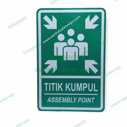 Jual Rambu Titik Kumpul Assembly Point + tiang 2" 1,5 mtr Portable ...