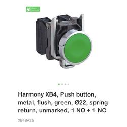 Jual XB5-AA31 Push Button Schneider Plastik 22mm Hijau - Jakarta Barat ...