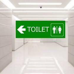 Jual Stiker Sign Petunjuk Arah Toilet Kiri / Kanan - Panah Kiri - Kota ...