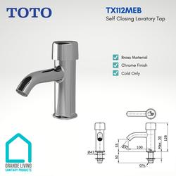 Jual TOTO Kran Wastafel Push on SELF CLOSING LAVATORY FAUCET TX126LE ...