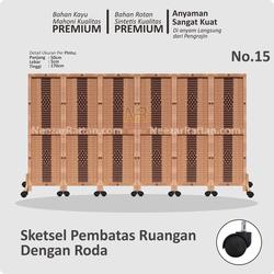 Jual Sketsel SLIKI Pembatas penyekat partisi Ruangan PAKAI RODA - 4 ...