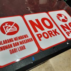 Jual akrilik sign restoran No Pork,no Pets,no smoking,Dilarang bawa ...