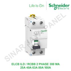 Jual ELCB ILD / RCCB SCHNEIDER 300MA 2 PHASE 25A 40A 63A 80A 100A ...