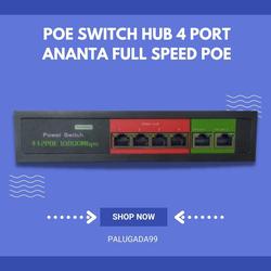 Jual Poe Switch Hub 4 Port ANANTA Full Speed PoE Garansi 1 Tahun ...