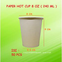 Jual Paper Hot Cup Gelas Kertas 8 oz 240 ml POLOS Premium Tebal 1 PAX 50 pc - Jakarta Utara ...