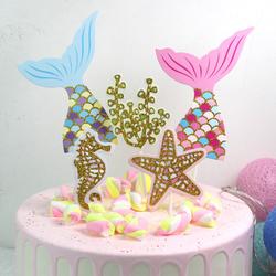 Jual CCA12 Cake Topper Kerang Bintang Laut Starfish Seashell Mermaid ...
