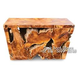 Jual Meja TV atau Stand TV dan Meja Tamu Bundar Unik Akar Kayu Jati ...