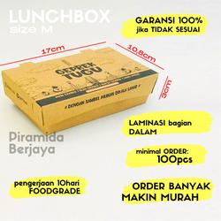 Jual Paper Lunch Box Kraft + Cetak Sablon (1000 pcs) - M E, SABLON 1 ...