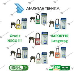 Jual Loto Gembok Safety Padlock + Hasp + Tag danger harga 1 set ...