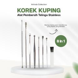 Jual 1 Set Isi 5 in 1 Alat Pembersih Telinga Korek Kuping Stainless ...