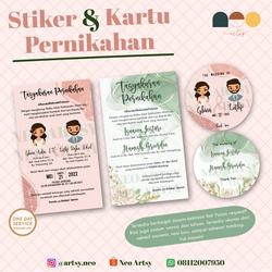 Jual Kartu / Stiker ucapan syukur / Tasyakuran pernikahan / mohon doa restu - NK03, 10x7cm - Kab ...