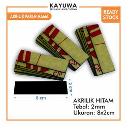 Jual Bahan Akrilik Papan Nama Dada | Acrylic Name Tag Putih dan Hitam ...