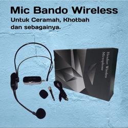 Jual Mic Bando 2 Mic UHF Wireless Microphone Headset Portable Tour ...