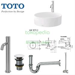 Jual Wastafel TOTO LW 895 J W/F Complete Set Tanpa Kran Dingin Packing ...