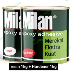 Jual LEM EPOXY MILAN ADHESIVE resin+hardener 1 set 2 kaleng - Jakarta ...