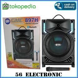 Jual Speaker Karaoke Bluetooth Portable Besar GMC 897 L + Bonus 2 Mic ...