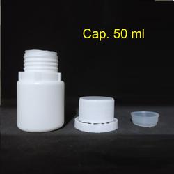 Jual BOTOL SAMPEL PLASTIK 100 ML LENGKAP DENGAN TUTUP DOUBLE SIL PENDEK ...