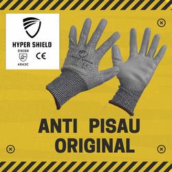 Jual Sarung tangan anti cut CE EN388 4X43C PU coated HYPER SHIELD - 8 ...