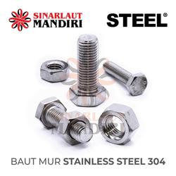 Jual Baut Mur Stainless Steel M12 x 50 SS 304 Hex Bolt Nut BMSS M12x50 ...