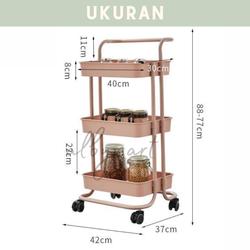 Jual HUGO Rak Dapur Dorong Besi Stainless Steel Rak Troli Susun ...