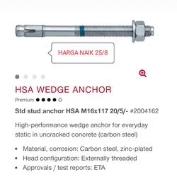 Jual HILTI DYNABOLT DINABOLT TRUBOLT HST3-R / HST-R M16 X 145MM - Jakarta Barat - akinashop ...