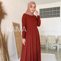 Jual Gamis Kaima Rinjani Kancing Rempel Busui Friendly - Coklat Tua ...