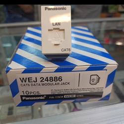 Jual outlet data panasonic cat 6 cat6 WEJ24886 double soket cat6 putih ...