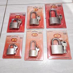 Jual KUNCI GEMBOK PADLOCK ATS 30 40 50 60 MM LEHER PENDEK / PANJANG ...