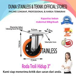 Jual RODA TROLLEY TROLI NYLON 3 INCH TIPE HIDUP SWIVEL - Kab. Sidoarjo ...