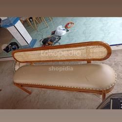 Jual Kursi Panjang Bench Rotan Kayu Jati Retro Minimalis - 180cm - Kota ...