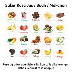 Jual Stiker Varian Rasa Buah Makanan Sticker Costum Fruit Label Minuman ...