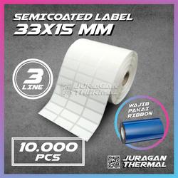 Jual LABEL PRINTER BARCODE 33X15MM 33X15 MM (3 LINE) SEMICOATED 10000 ...
