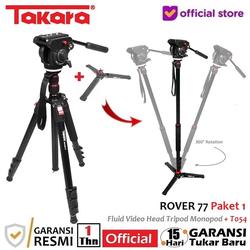 Promo Takara ROVER 77 Paket 3 Traveller Fluid Head Video Tripod Monopod ...