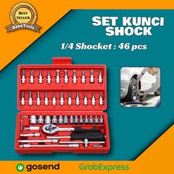 Jual Set Kunci Shock 1/4 Socket + Obeng Socket Set 46 Pcs - Kota ...