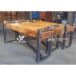 Jual Bench bangku balok rustic kayu solid trembesi 200 cm kaki besi ...