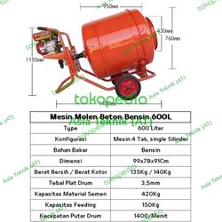 Promo MESIN PENGADUK SEMEN MOLEN CONCRETE MIXER 120 LITER TIGON ORIGINAL Cicil 0% 3x - Jakarta ...