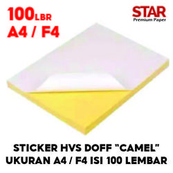 Jual Kertas Sticker Doff HVS Camel ukuran A4 / F4 | isi 50 lembar - A4 ...