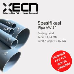 Jual Pipa PVC langgeng 14" 14 in inch 4m AW D Putih abu dengan / tanpa ...