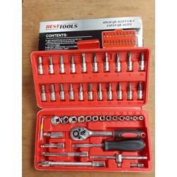 Jual Set Kunci Shock 1/4 Socket + Obeng Socket Set 46 Pcs - Kota ...